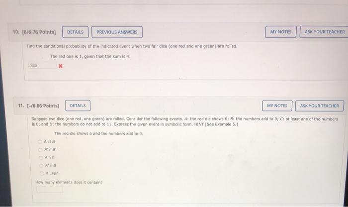 Solved DETAILS MY NOTES ASK YOUR TEACHER 10.10/6.76 Points) | Chegg.com
