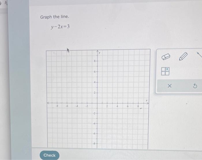 Solved Graph the line. y−2x=3Find the x-intercept and | Chegg.com