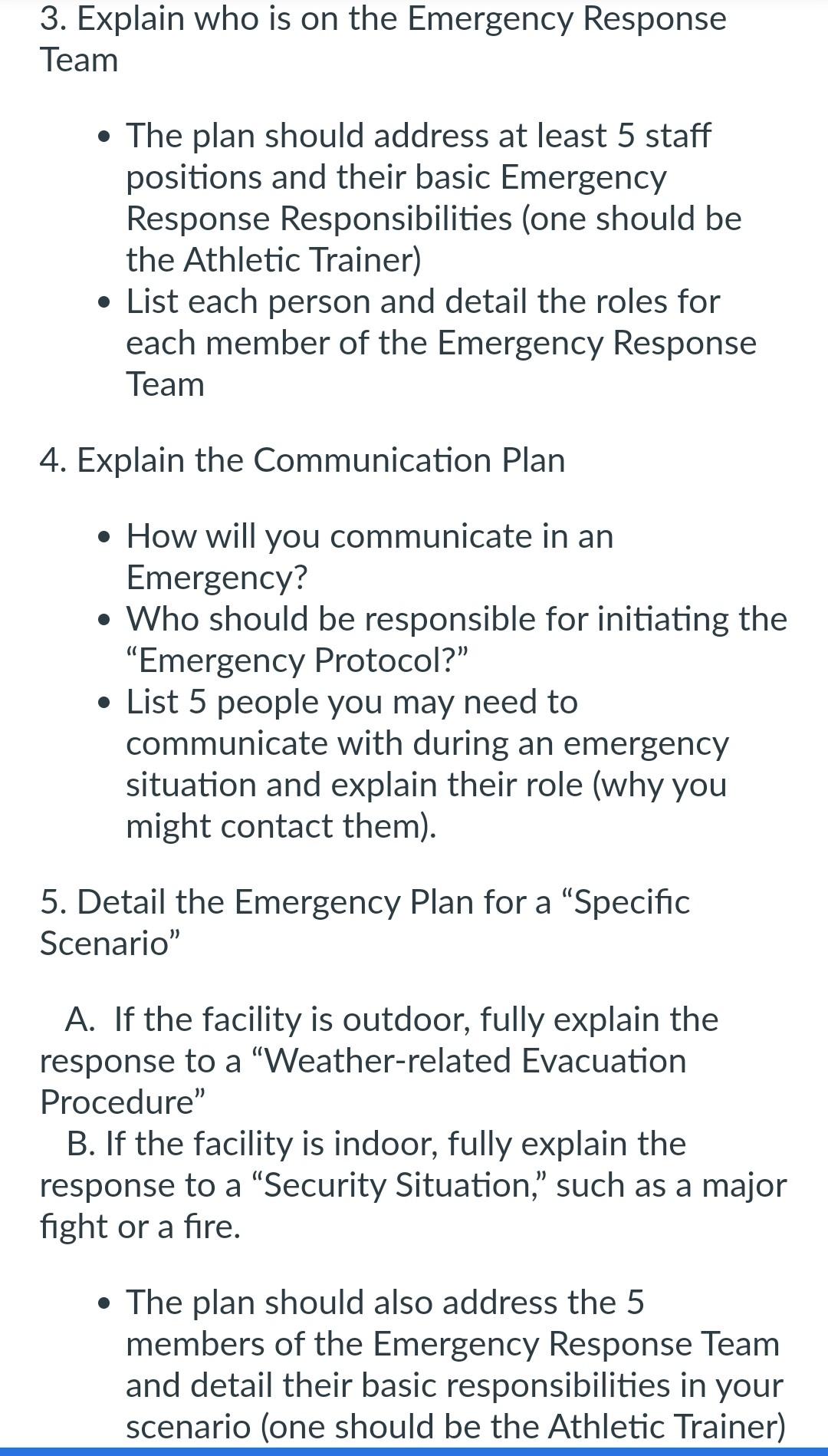 Solved 3. Explain who is on the Emergency Response Team - | Chegg.com
