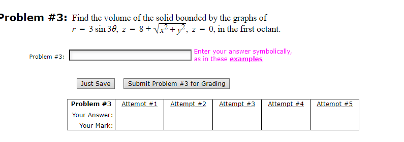 Solved Problem #3: Find the volume of the solid bounded by | Chegg.com