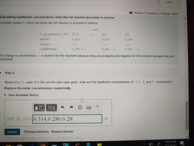 Solved ations 6 2009 Review Constants Periodic Table - | Chegg.com