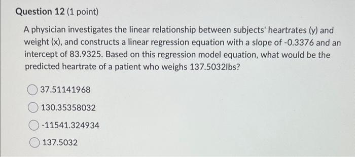 Solved A physician investigates the linear relationship | Chegg.com