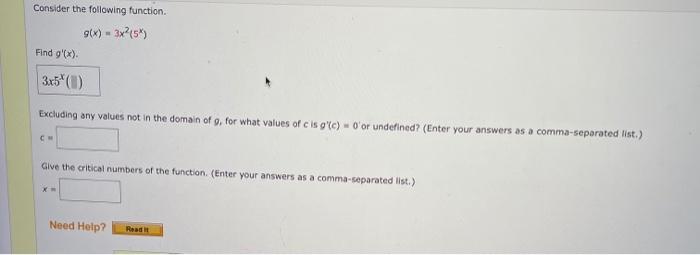 Solved Consider the following function. g(x)=3x2(5x) Find | Chegg.com