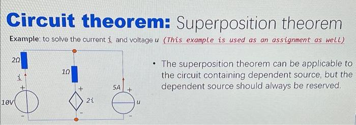 Solved Circuit theorem: Superposition theorem Example to | Chegg.com