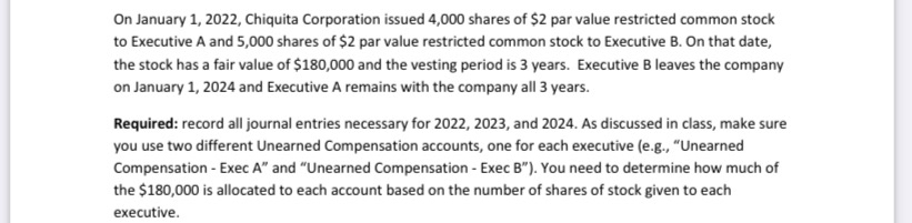 Solved Show all work for each years journal entries | Chegg.com