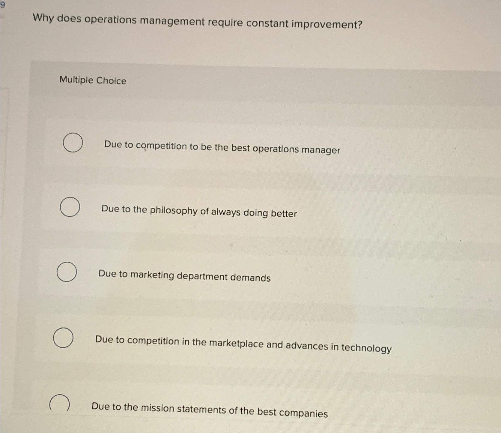 Solved Why does operations management require constant | Chegg.com