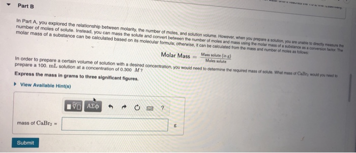 Part B In Part A, you explored the relationship | Chegg.com