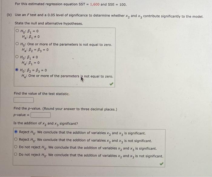Solved regression analysis involving 27 observations, the | Chegg.com