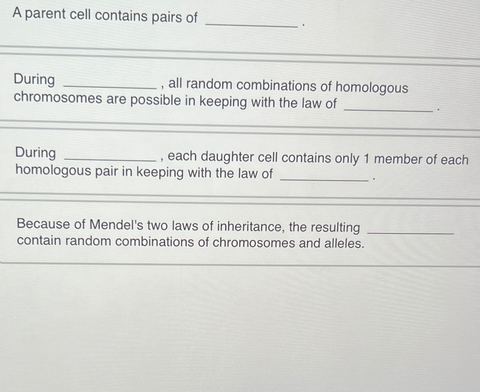 Solved A parent cell contains pairs ofDuring , ﻿all random | Chegg.com