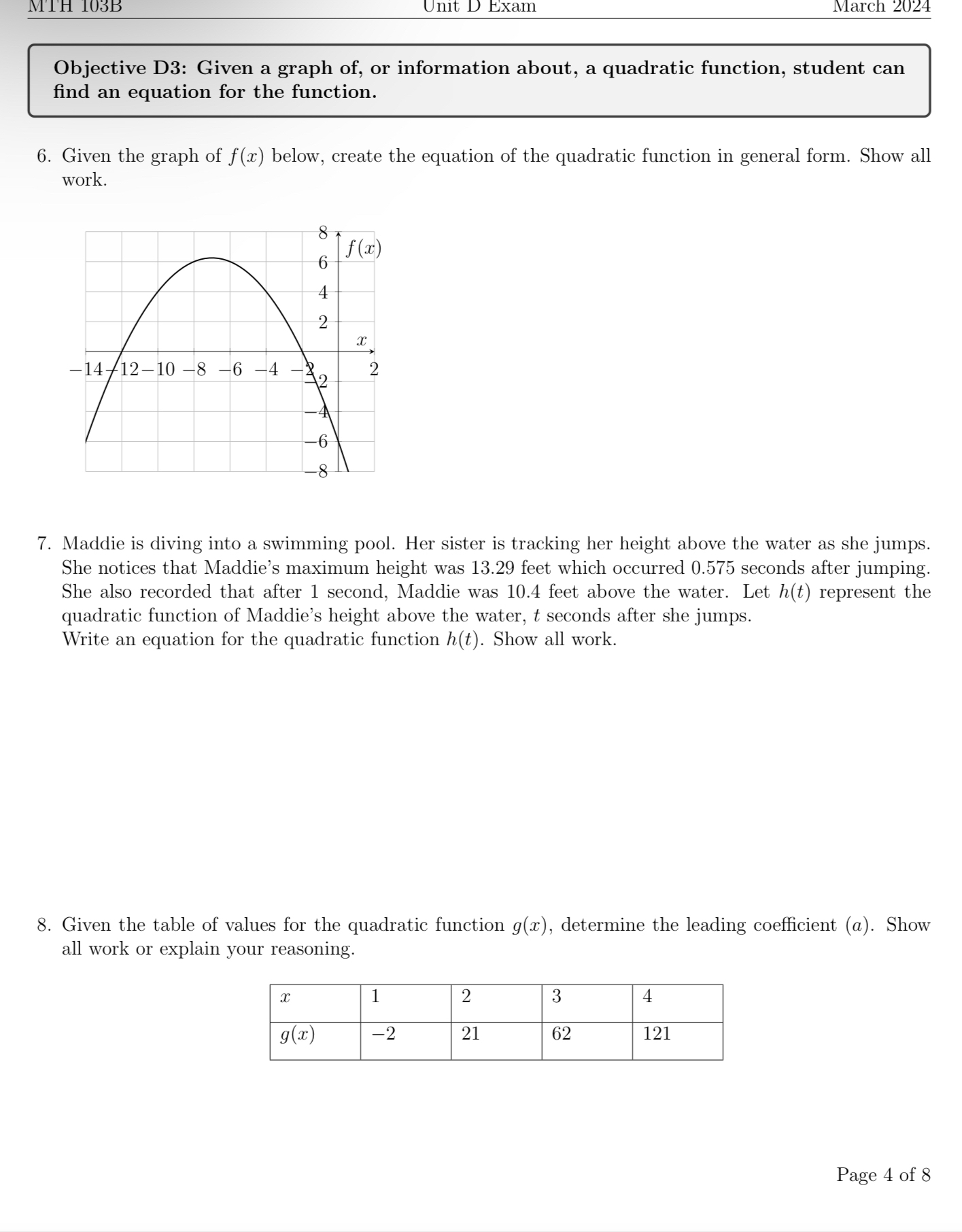 Solved Objective D3: Given a graph of, ﻿or information | Chegg.com