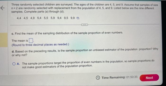Solved Three randomly selected children are surveyed. The | Chegg.com
