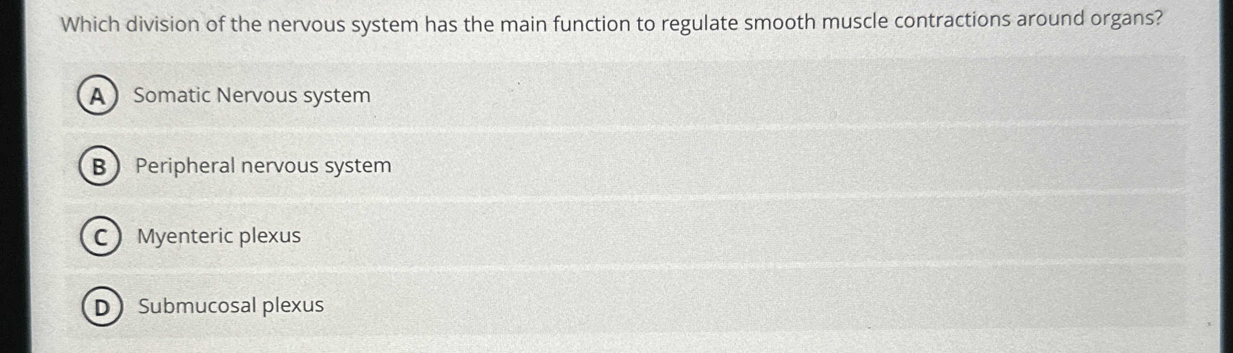 Solved Which division of the nervous system has the main | Chegg.com