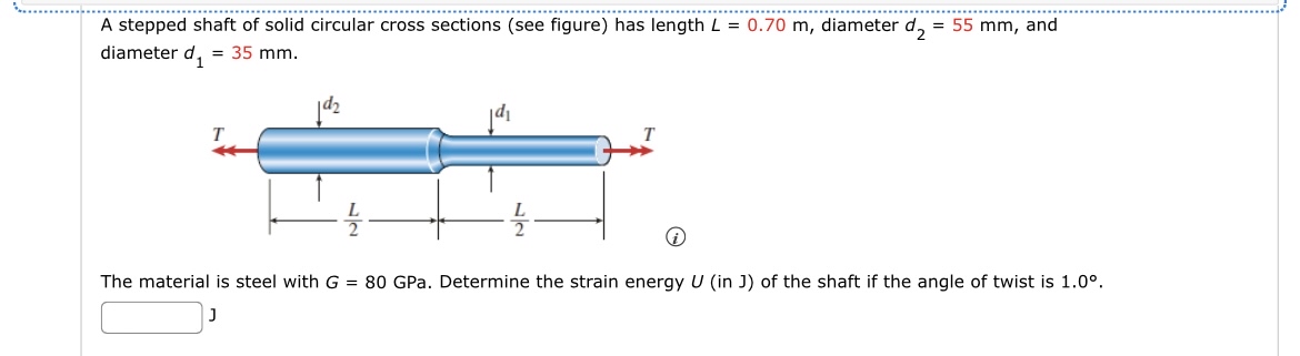 Solved A stepped shaft of solid circular cross sections (see | Chegg.com