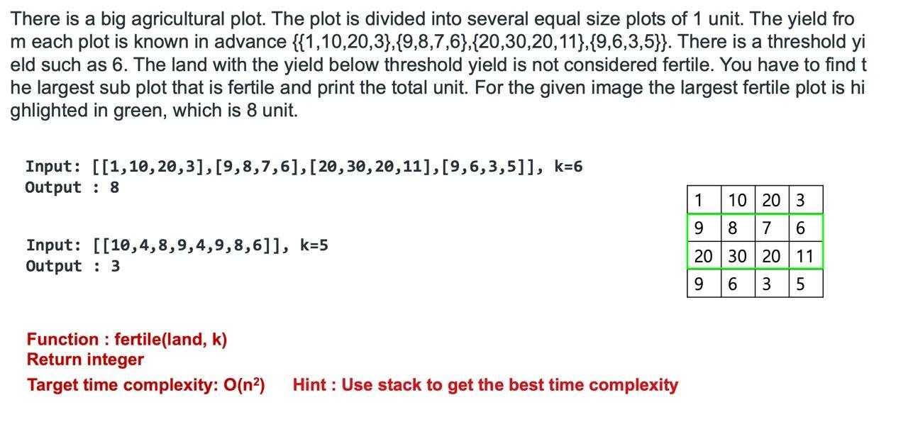 Solved There is a big agricultural plot. The plot is divided | Chegg.com