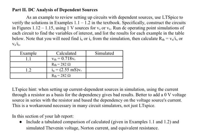 Solved Part II. DC Analysis of Dependent Sources As an | Chegg.com