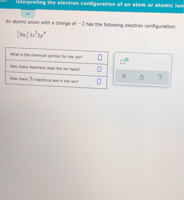 Solved Interpreting the electron configuration of an atom or | Chegg.com