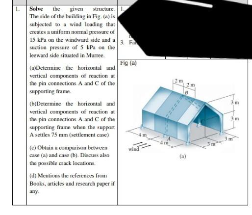 Solved Solve the given structure. The side of the building | Chegg.com
