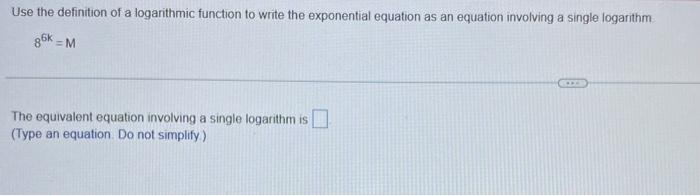 Solved Use The Definition Of A Logarithmic Function To Write 7806