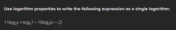 Solved Use logarithm properties to write the following | Chegg.com