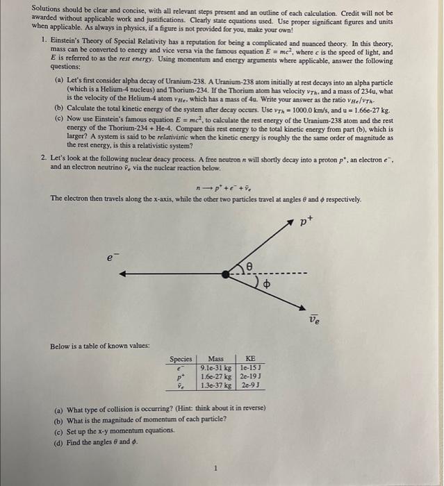 Solved Solutions should be clear and concise, with all | Chegg.com