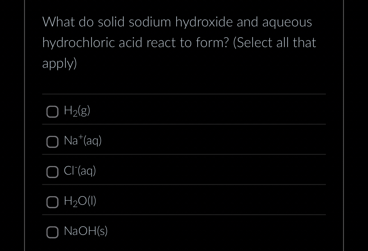 Solved by an EXPERT What do solid sodium hydroxide and aqueous | Chegg.com