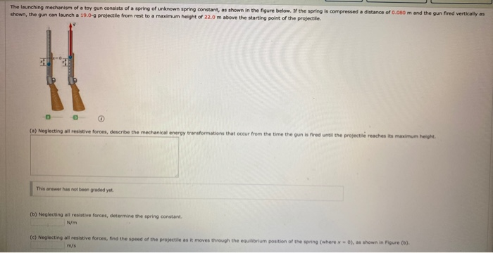 Solved The launching mechanism of a toy gun consists of a | Chegg.com