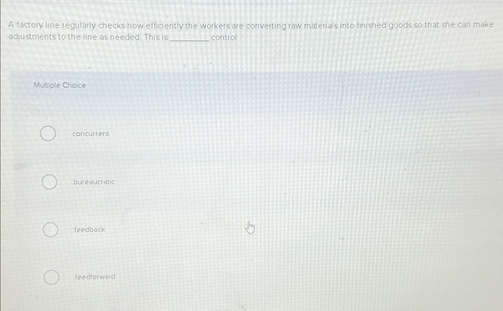 Solved A factory line regularly checks how efficiently the | Chegg.com