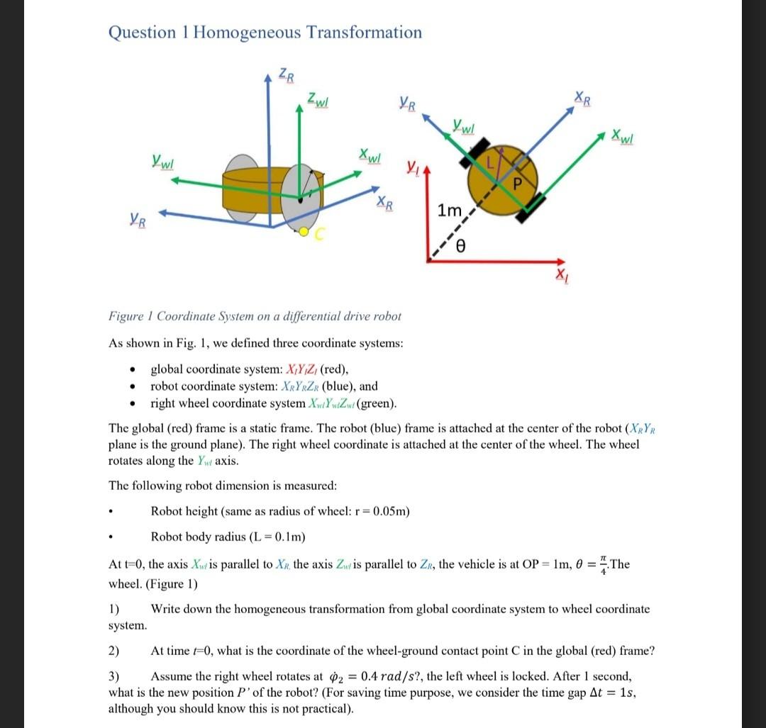 Question 1 Homogeneous Transformation Figure 1 | Chegg.com