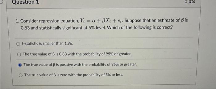 Solved Consider regression equation. Suppose that an | Chegg.com