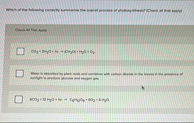Solved Which of the following correctly summarize the | Chegg.com
