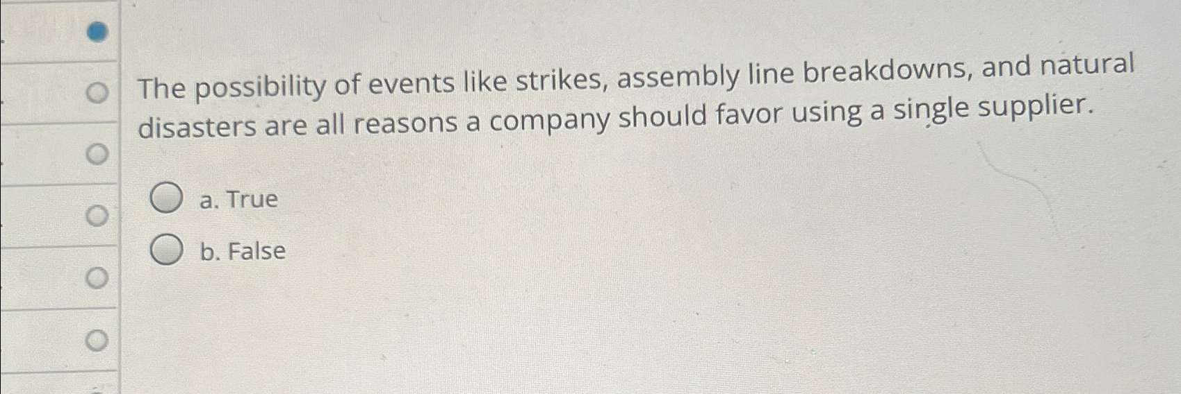 Solved The possibility of events like strikes, assembly line | Chegg.com