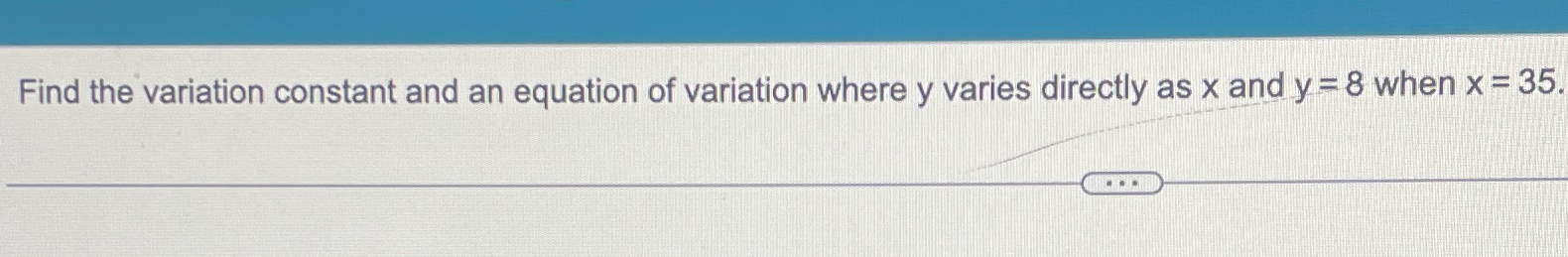 Solved Find the variation constant and an equation of | Chegg.com