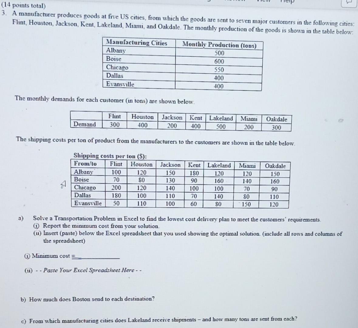 US or in Canada. Show your work. (6 pts.) a) First, | Chegg.com