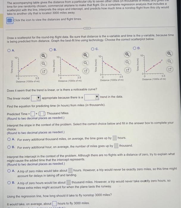 Solved Flight DataThe accompanying table gives the distance | Chegg.com