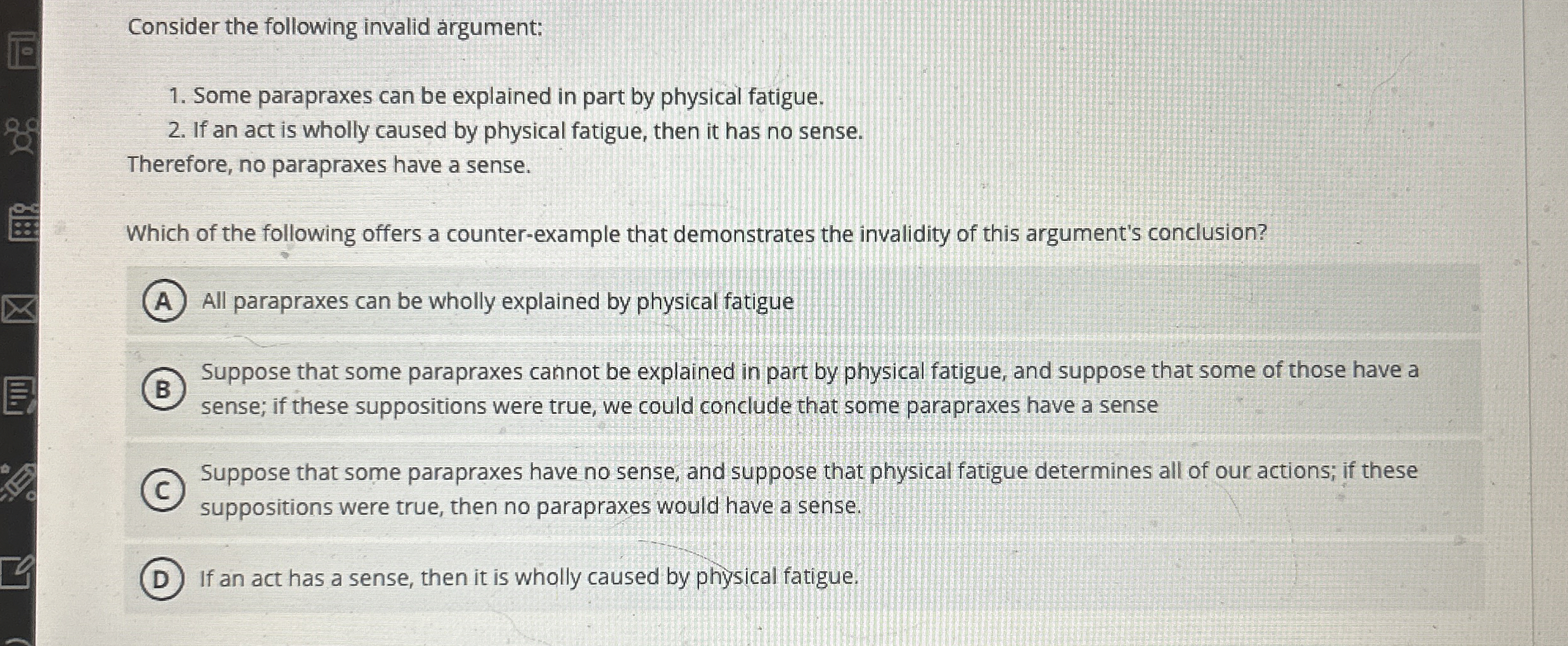 High Quality SOLUTION Consider the following invalid argument:Some ...