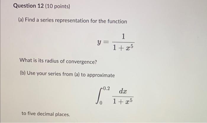 Solved (a) Find a series representation for the function | Chegg.com