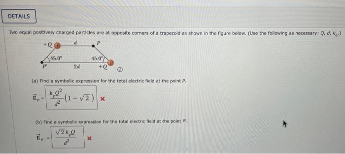 Solved equal positively charged particles are at opposite | Chegg.com