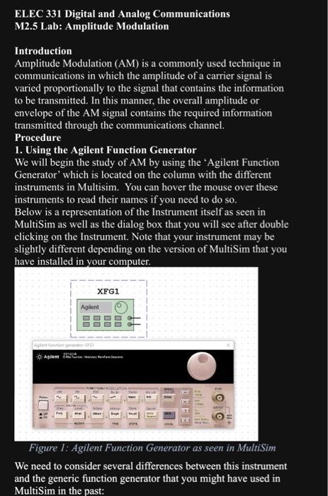 Solved ELEC 331 Digital and Analog Communications M2.5 Lab: | Chegg.com
