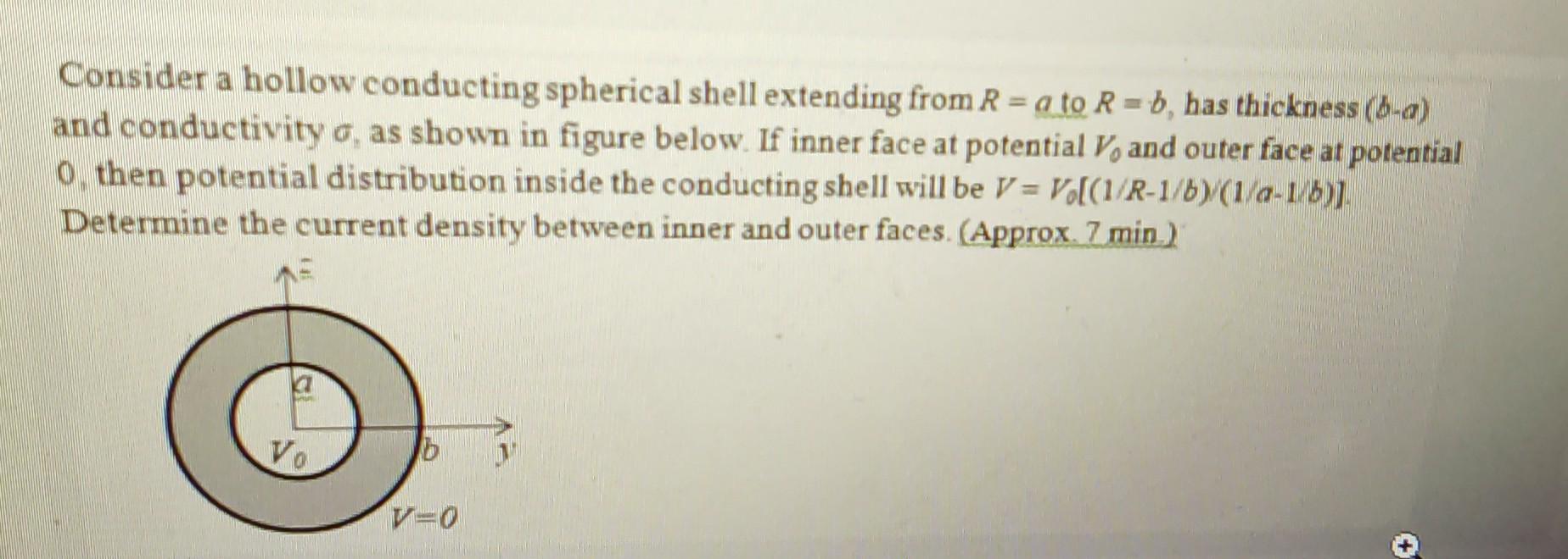 Solved Consider a hollow conducting spherical shell | Chegg.com