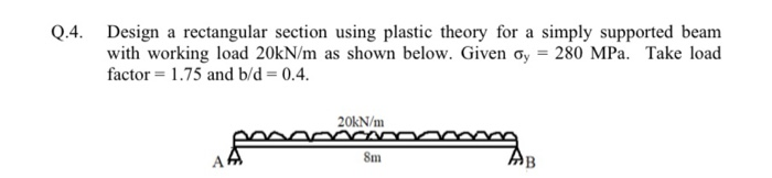 Solved Q.4. Design a rectangular section using plastic | Chegg.com