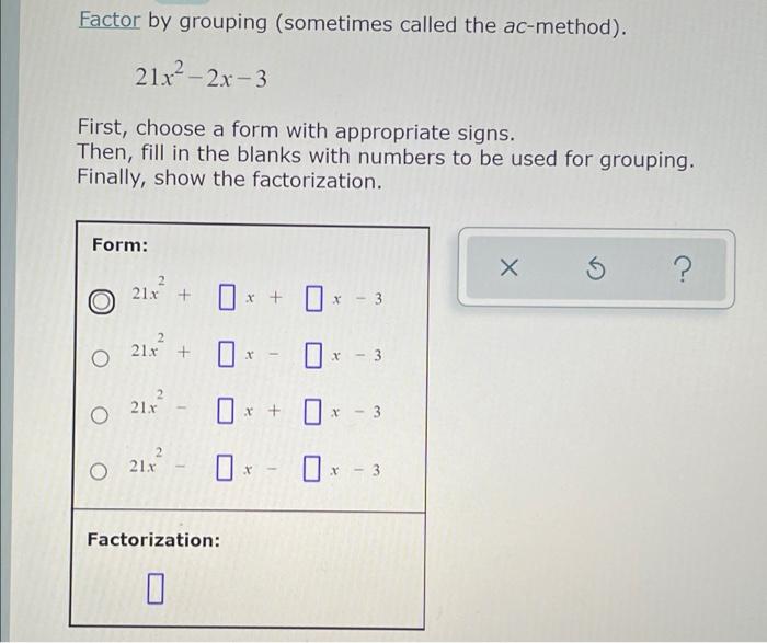 Solved Factor by grouping (sometimes called the ac-method). | Chegg.com