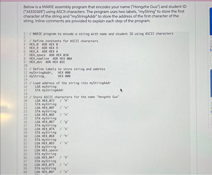 Solved Why I can not run the MARIE program in the MARIE | Chegg.com