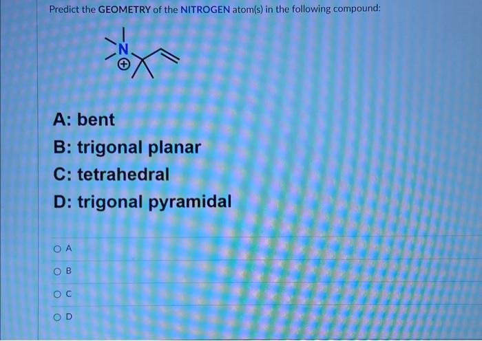 Solved Please identify the type of hybridization (sp, sp2, | Chegg.com
