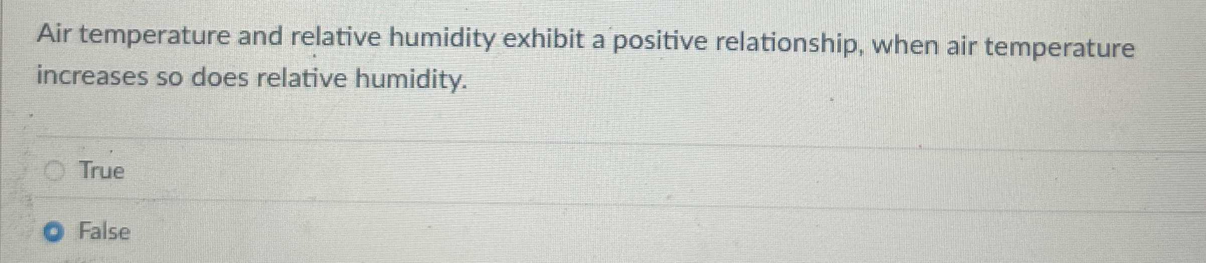 Solved Air temperature and relative humidity exhibit a | Chegg.com