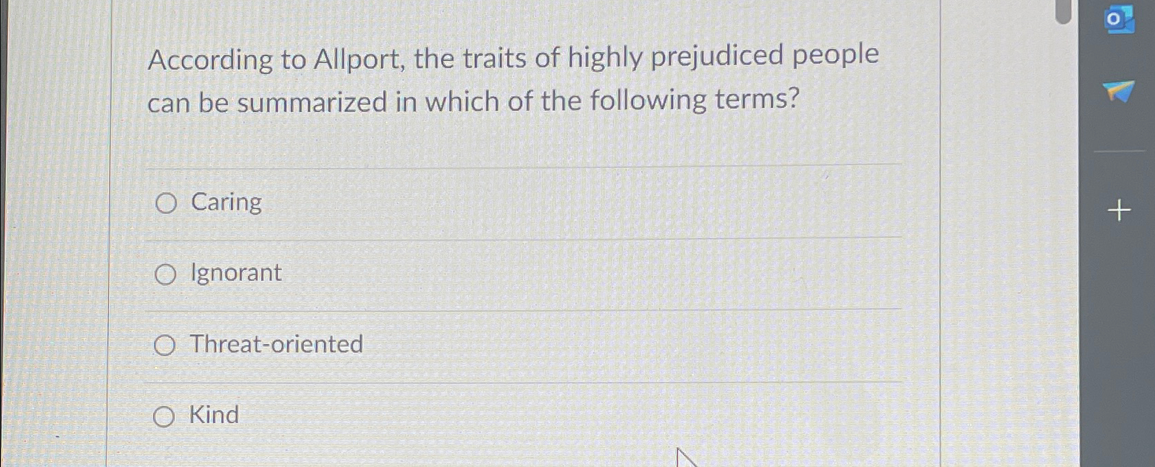Solved According to Allport, the traits of highly prejudiced | Chegg.com