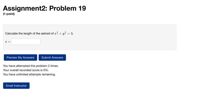 Solved Assignment2: Problem 19 (1 point) Calculate the | Chegg.com