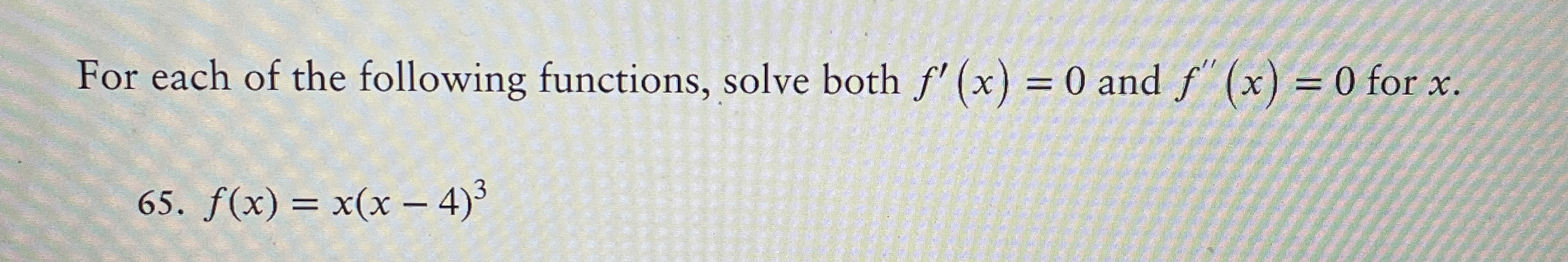 Solved For each of the following functions, solve both | Chegg.com