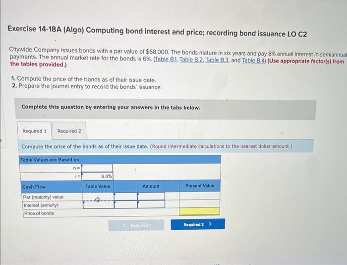 Solved Exercise 14-18A (Algo) Computing bond interest and | Chegg.com