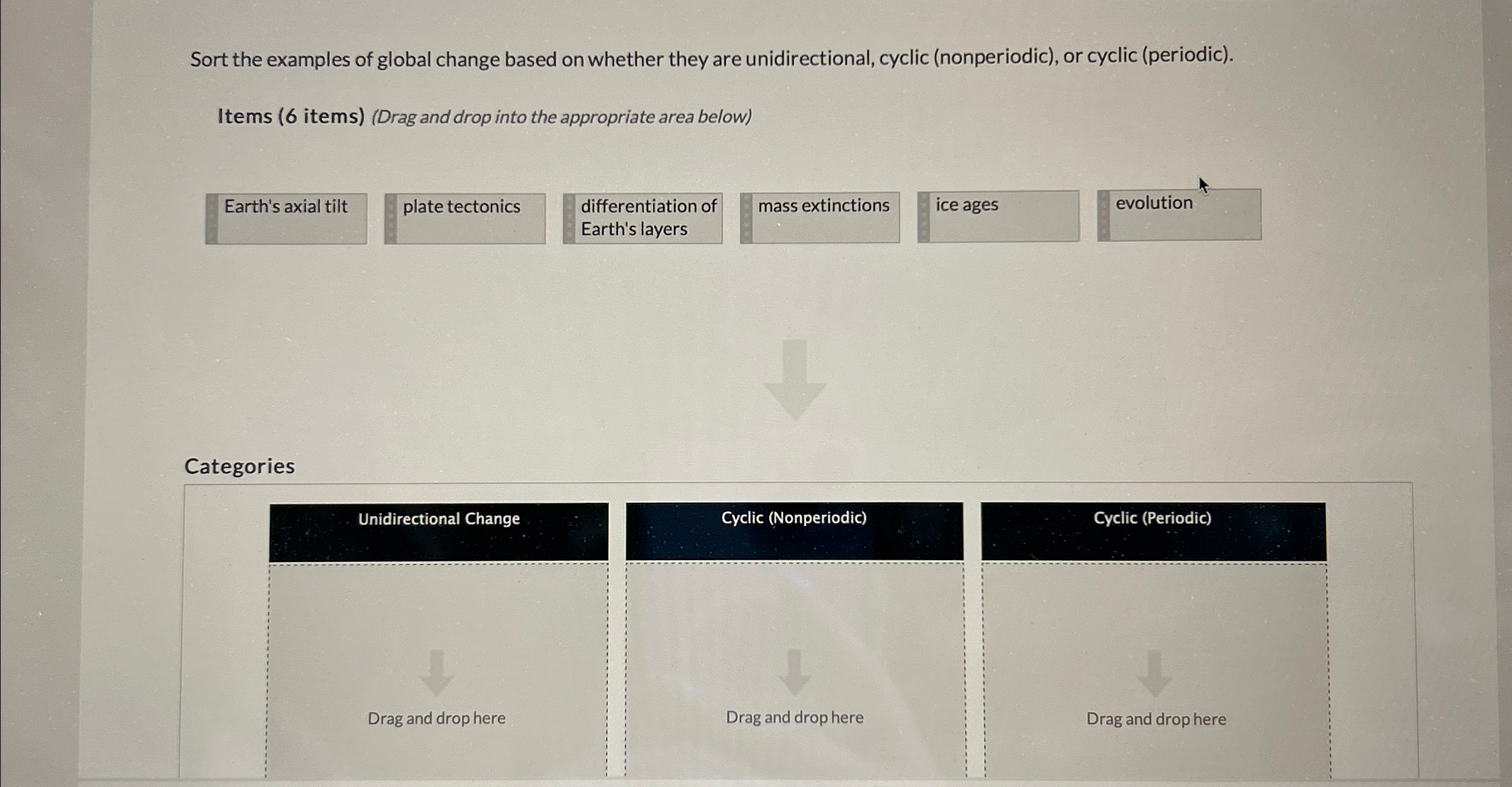 Solved Sort the examples of global change based on whether | Chegg.com