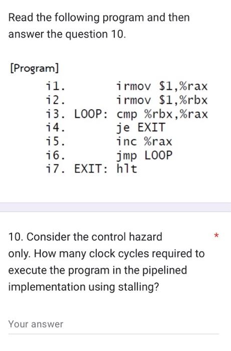 Read the following program and then answer the | Chegg.com